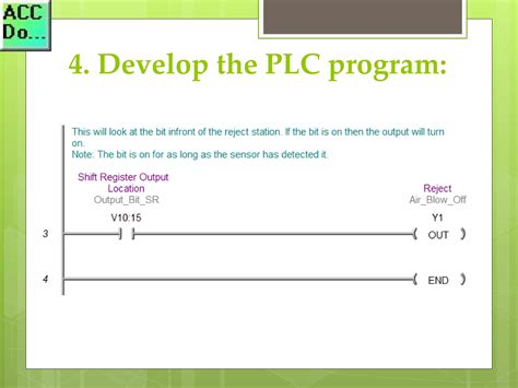 Plc Programming Example Conveyor Reject Shift Register Pptx Computing Technology