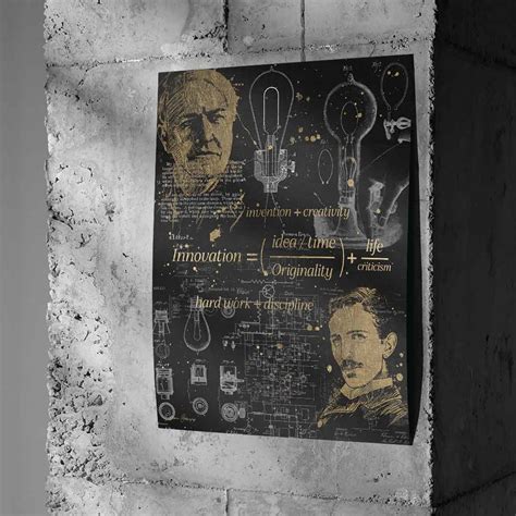 Poster Innovation Schwarz Gold Edel Kunstdruck Wandbild