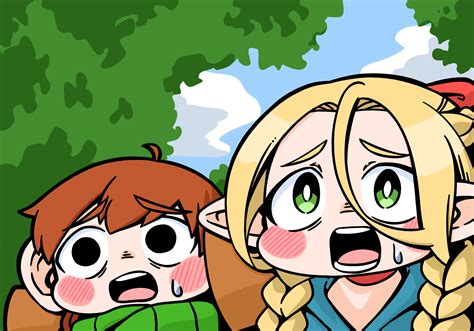 Marcille Donato And Chilchuck Tims Dungeon Meshi Drawn By Buraninn
