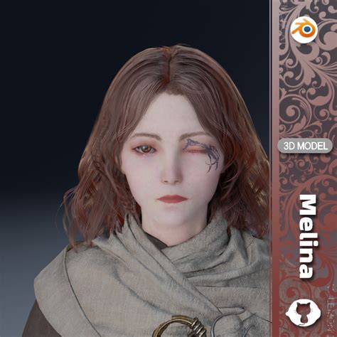 blender艾尔登法环梅琳娜Melina游戏人物角色3d模型带骨骼A386
