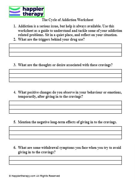 The Cycle Of Addiction Worksheet Happiertherapy