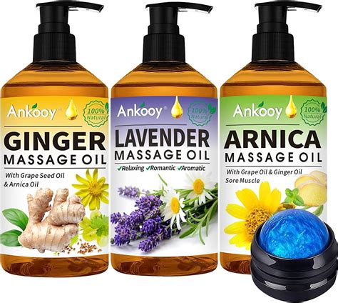 Paquete De 3 Aceites De Masaje Para Terapia De Masaje Con Bola De