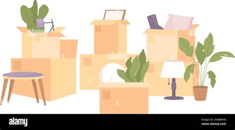 Moving House Boxes Chaos Stock Vector Images Alamy