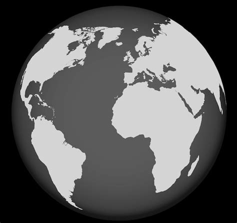 La Tierra En Blanco Y Negro Icono Negro Aislado Del Esquema Del