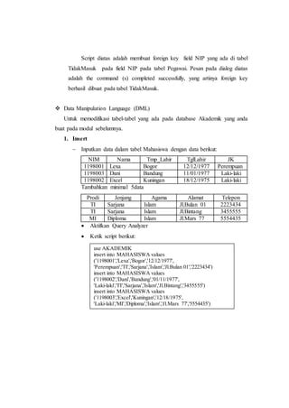 Laporan Praktikum Modul 9 Review Ddl Dan Dml PDF