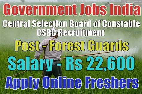 Csbc Recruitment 2019 For 902 Forest Guards Apply Here Online