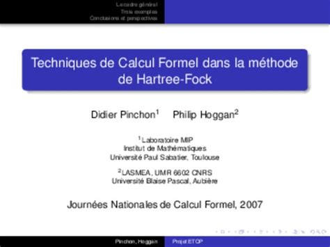 Principe De Methode Hartree Fock Pdf Notice Manuel D Utilisation