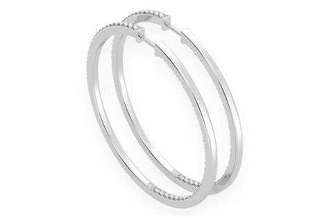 Icebox Large Inside Out Hoop Diamond Earrings 14k Solid Gold 400ctw