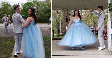 Highschooler Cant Afford Dream Gown So Prom Date Makes Her One From
