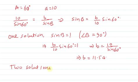 SOLVED Find The Value S Of B Such That The Triangle Has A One Solution B Two Solutions