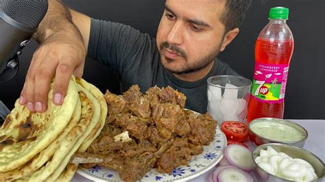 ASMR EATING SPICY MUTTON CURRY TANDOORI NAAN REAL MUKBANG NO TALKING YouTube