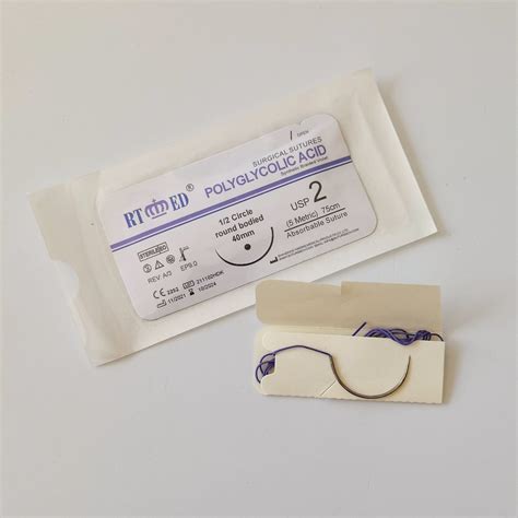Surgical Polyglycolic Acid Pga Suture With Needle Disposable Medical
