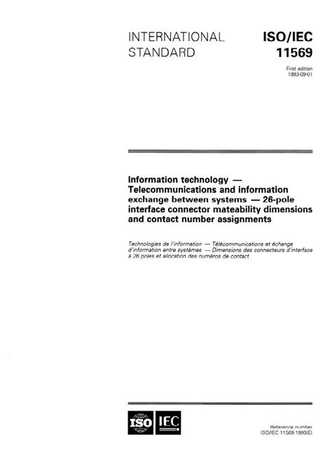 ISO IEC 11569 1993 Information Technology Telecommunications And Information Exchange Between
