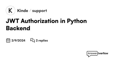 Jwt Authorization In Python Backend Kinde