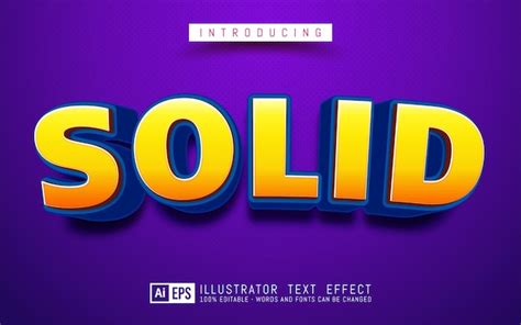 Premium Vector | Solid text effect, editable 3d style text tittle