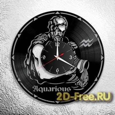 Часы на пластинке знак зодиака водолей | Music record, Templates, Handmade