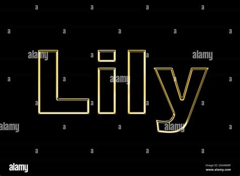 Female Name Gold 3d Icon On Black Background Decorative Font