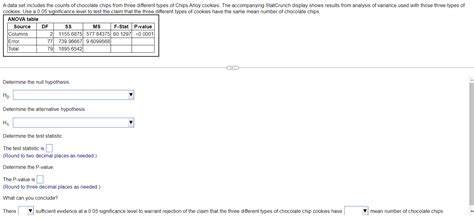 Solved Determine The Null Hypothesis Determine The Chegg