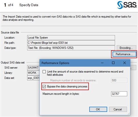 tricks for importing text files in sas enterprise guide proc