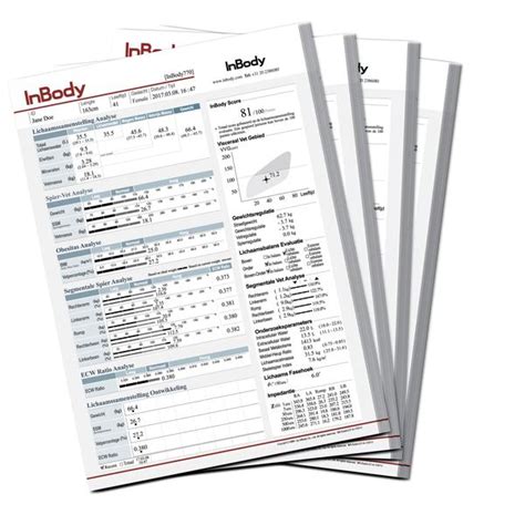 Inbody Result Sheets Qty 500 Sheets Inbody Uk