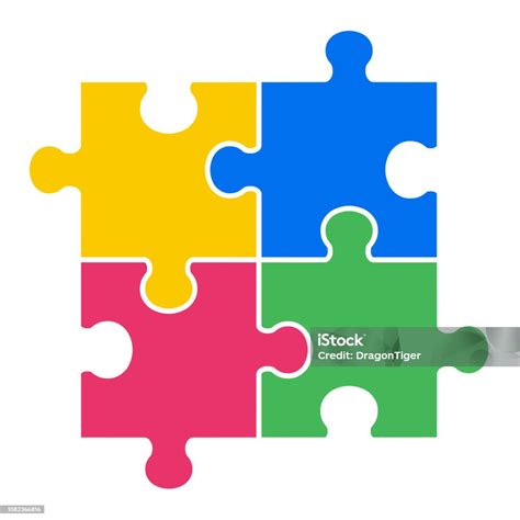4件拼圖設計向量圖形及更多四件物體圖片 四件物體 拼圖拼塊 人 Istock