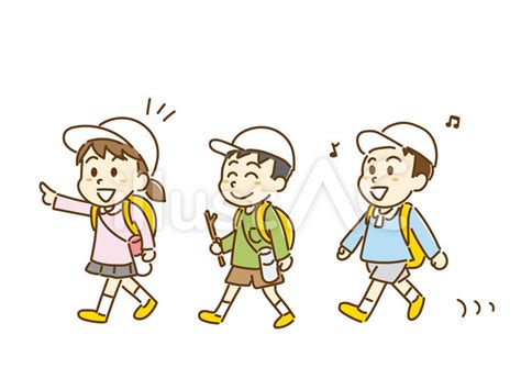 楽しい遠足を満喫している子供たちイラスト No 22716551／無料イラストフリー素材なら「イラストac」