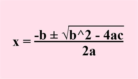 General Formula For Solving Quadratic Equations