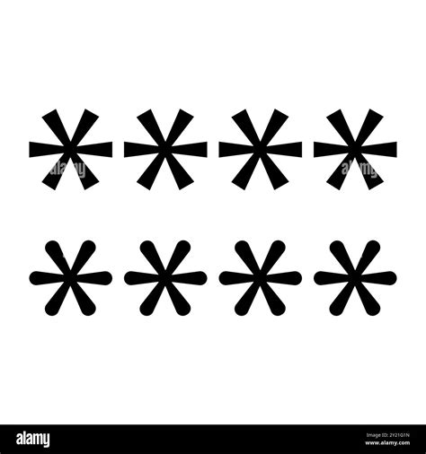 Asterisk Symbol Set Star Icon Collection Simple Geometric Shapes