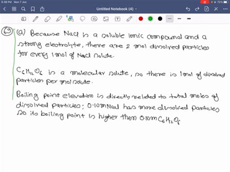 SOLVED A Why Does A M Aqueous Solution Of NaCl Have A Higher Numerade