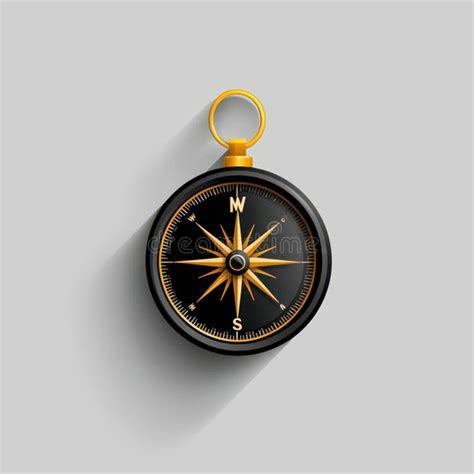 Golden Compass On Grey Stock Illustration Illustration Of Digital