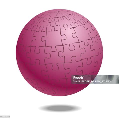 구형 직소 퍼즐의 그래픽 자료 3d 일러스트레이션 인포그래픽 분홍색 0명에 대한 스톡 벡터 아트 및 기타 이미지 0명 3차원 형태 교육 Istock