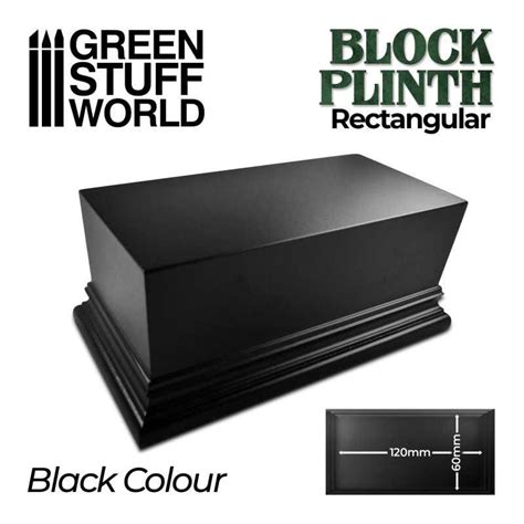 Display Plinths Rectangular Top Black 12x6cm Scale Model Supplies