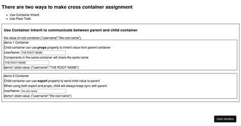 Container Inheritance Codesandbox