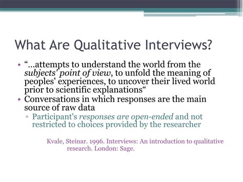 PPT Qualitative Research Interviews PowerPoint Presentation Free
