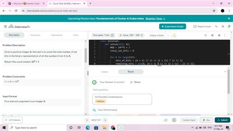 Resolved Count Total Set Bits Problem With Scaler Krishna Ganeshan
