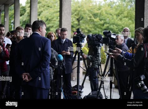 New Rte Director General Kevin Bakhurst Speaks To The Media Outside The