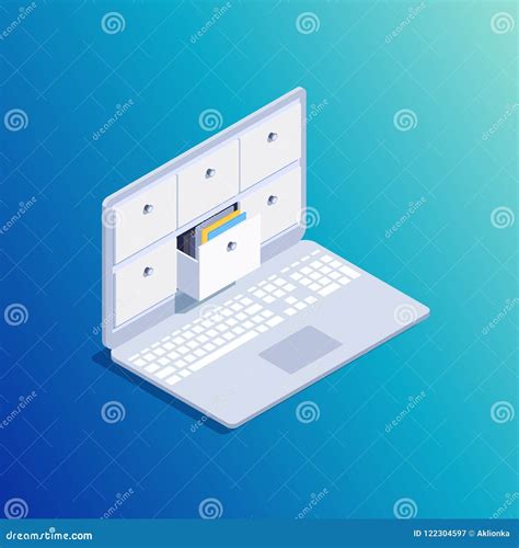 Isometric Concept Of Data Storage Stock Vector Illustration Of
