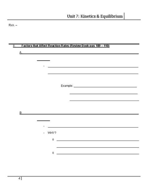 Kinetics And Equilibrium Guided Notes By G And G Education Ny Tpt
