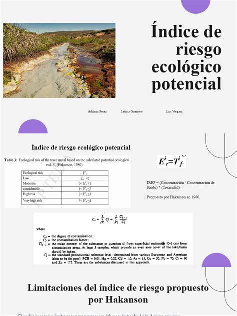 Índice De Riesgo Ecológico Potencial Pdf