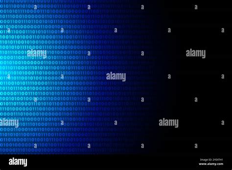 Blue Digital Binary Code Data Numbers Background Design Stock Vector