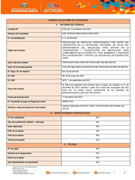 Informe De Supervisión Pdf