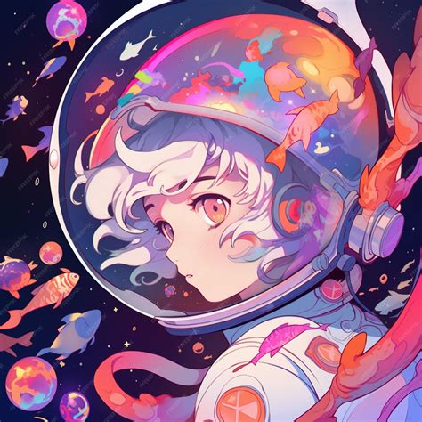 Premium Photo Anime Girl In Space With Planets And Stars In The