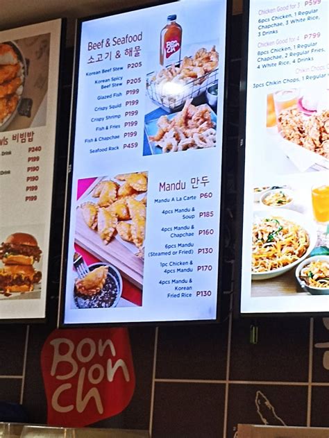 Carta Del Restaurante BonChon Chicken Eastwood Ciudad Quezon