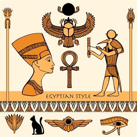Conjunto De Colores De Egipto Vector Premium