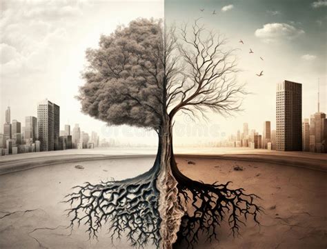 Half Dead Half Alive Tree Drawing