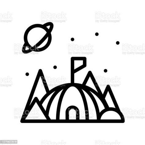 空間或行星相關的天文台建築與行星和標誌向量在線條風格向量圖形及更多外太空圖片 外太空 天文台 天空 Istock