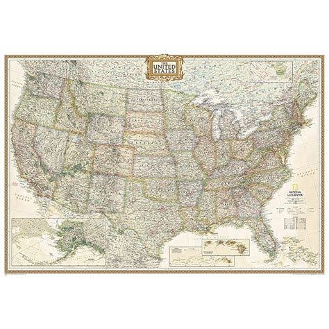 Buy National Geographic United States Executive Enlarged Wall Map Laminated 69 25 X 48