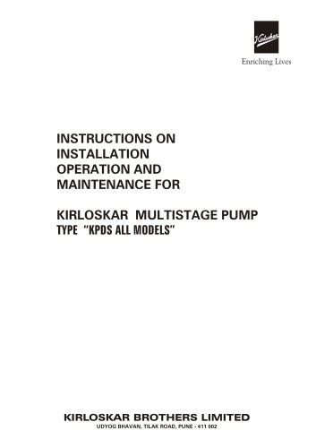 Kpds Process Sump Pump Kirloskar Pdf Catalogs Technical Documentation Brochure