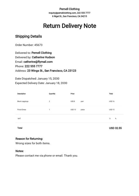Free Delivery Note Template In Microsoft Excel Xls