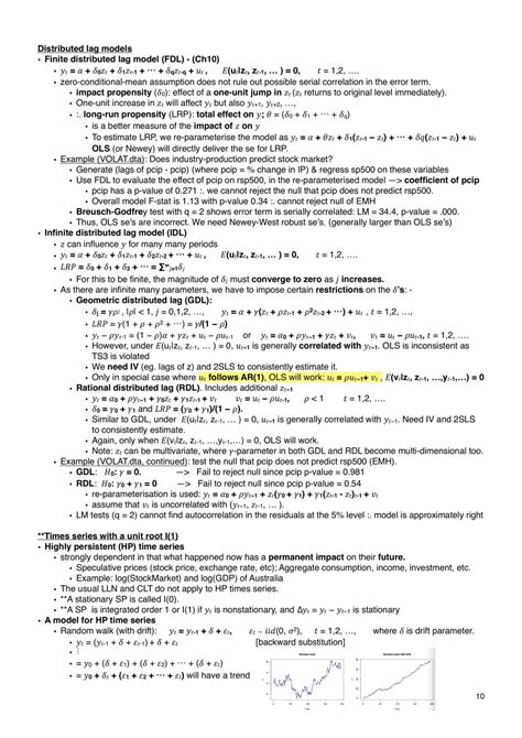 Econ3208 Applied Econometric Methods Final Notes Econ3208 Applied